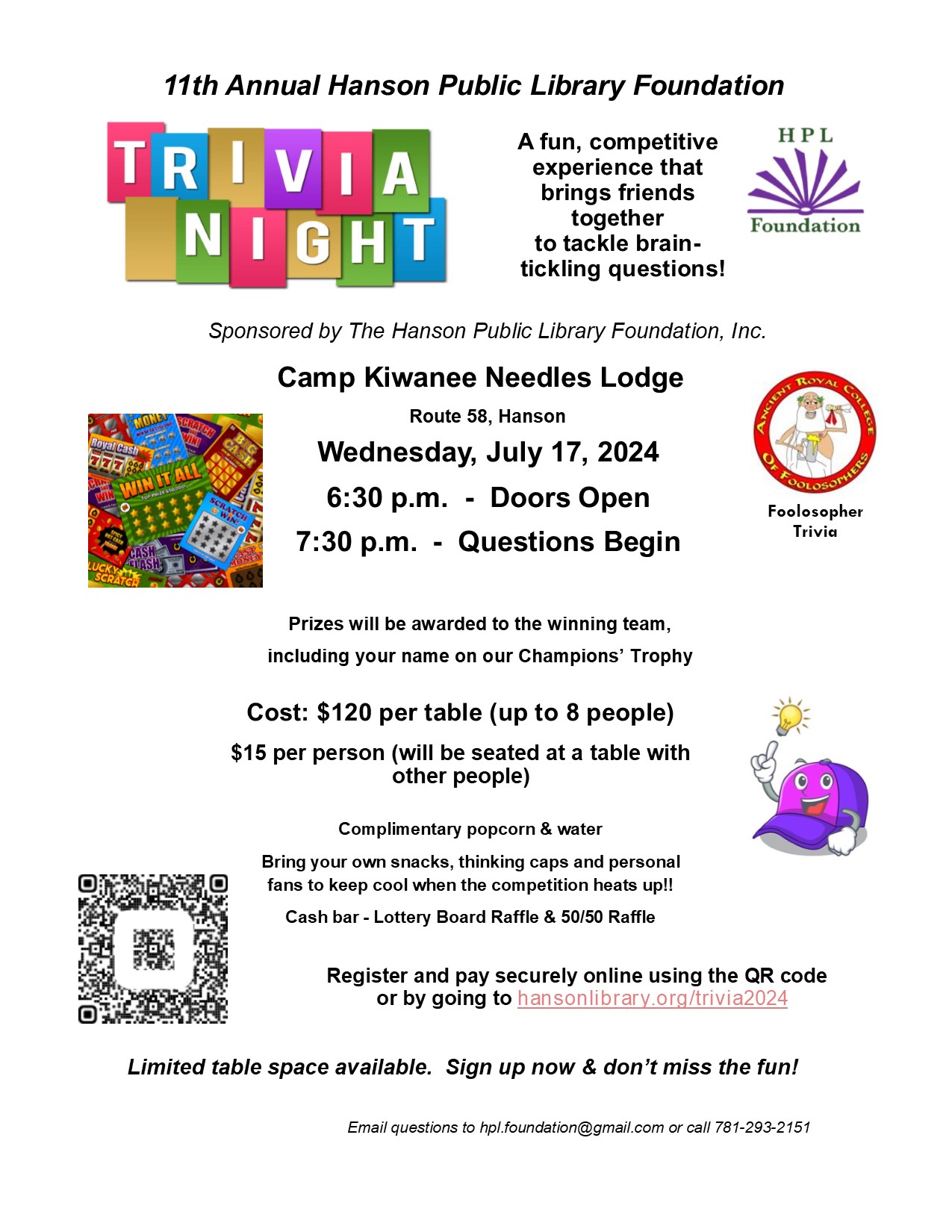 11th Annual Hanson Public Library Foundation Trivia Night! – Hanson ...
